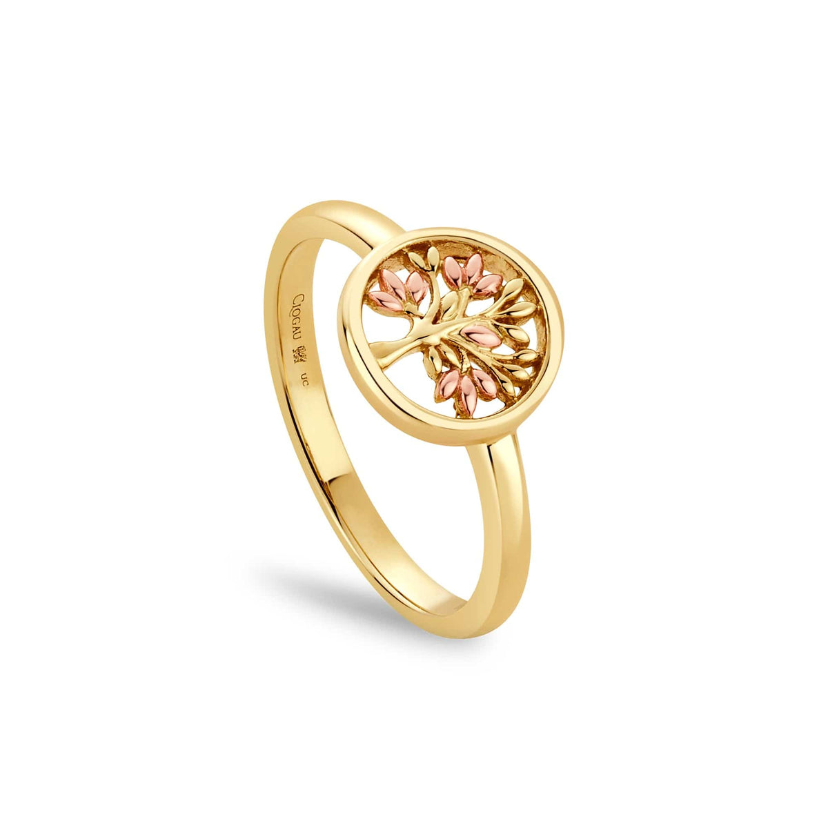9ct Yellow and Rose Gold Tree of Life Circle Ring – Clogau Outlet